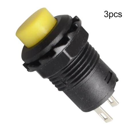 12v 250v Button Switch For Car Latching Lock On Off 3 Pcs Dash Boat Push Button Round Spst Self