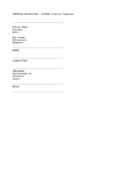 Patrons Creation Template Pdf