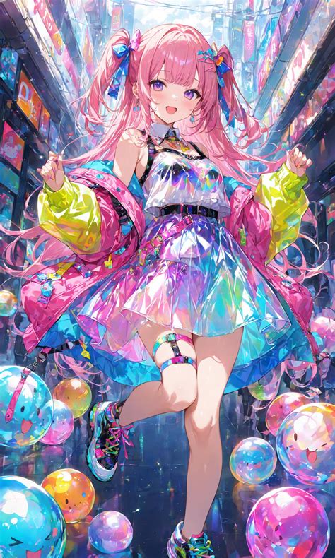 ドレスと靴を履いた女の子が風船に囲まれている Seaart Ai