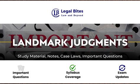 Landmark Judgments Lists Subjectwise Case Laws And Notes