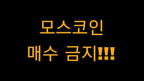 모스코인 매수 금지 코인이슈 Youtube