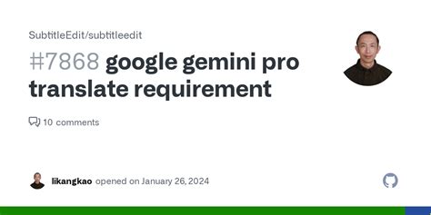 Google Gemini Pro Translate Requirement Issue 7868 SubtitleEdit