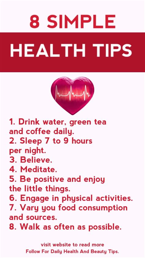 8 Simple Healthy Life Tips Simple Health Health And Beauty Tips