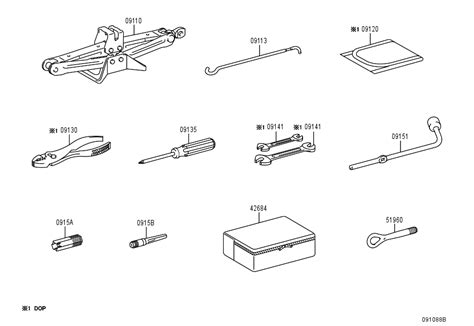Pantograph Jack Sub Assembly 09111 0w151