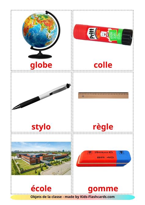 36 Free Printable French Classroom Objects Flashcards