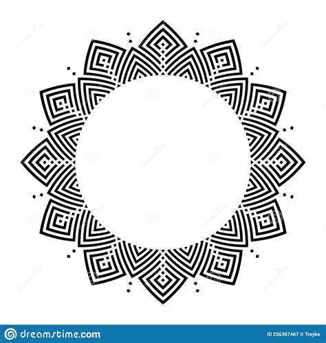 Abstract Radial Circle Pattern For Decorative Round Frame Stock Vector Illustration Of Serrate
