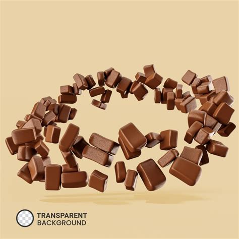 현실적인 초콜릿 칩 고립 된 3d 개체 투명 배경 인공 지능 생성 프리미엄 Psd 파일