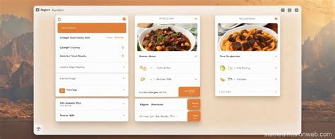 Recipe Desktop Application UI Design Stable Diffusion Online