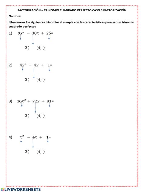 Trinomio Cuadrado Perfecto Pdf