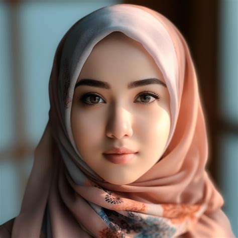 Premium Ai Image Cute Beatiful Asian Muslim Woman Wearing Hijab Custom
