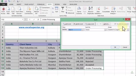 Horizontal Sort Re Arrange Columns Easily In Excel In Hindi