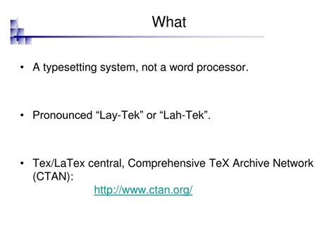 Ppt An Introduction To The Latex Typesetting System Powerpoint