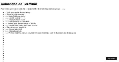 Comandos De Terminal Codesandbox