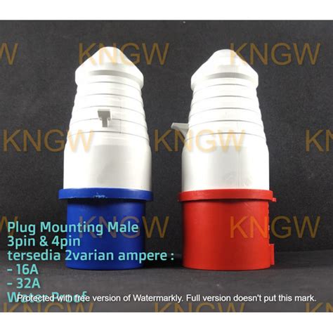 Jual Plug Mounting Male Steker 3pin And 4pin Industrial Plug Male 3