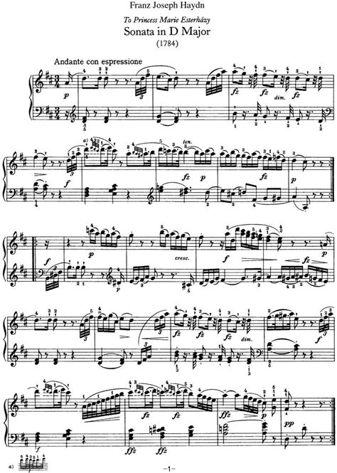 海顿 钢琴奏鸣曲 Hob Xvi 42 In D Major 钢琴谱 简谱
