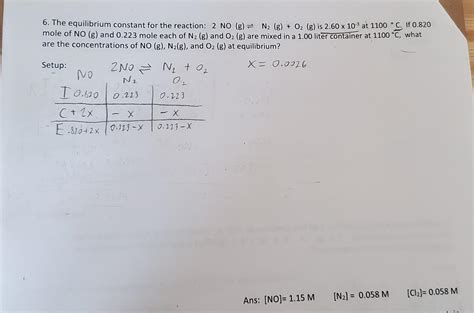 High School Equilibrium Concentration Help Rchemistryhelp