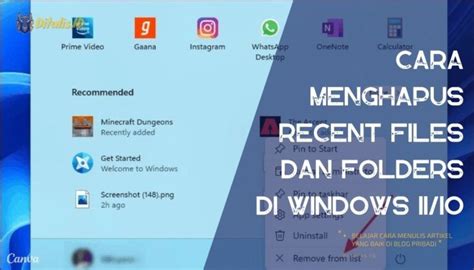 Cara Menghapus Recent Files Dan Folders Di Windows 11 10 Di 2025 Ditulis ID