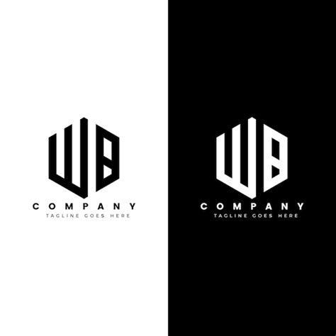 Modèle De Logo Lettre Wb Ou Bw Vecteur Premium