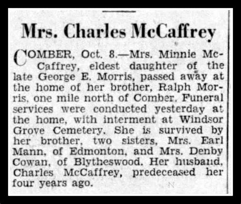 Mary Jane Minnie” Morris Mccaffrey 1880 1935 Find A Grave Memorial