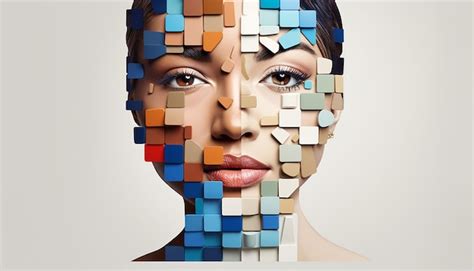 Premium Photo 3d Minimal Poster Design A Mosaic Of Small Female Faces