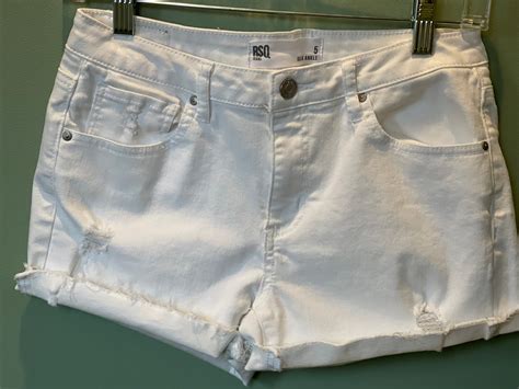 Pantalones Cortos De Jean Blancos Con Angustia Rsq Talla 5 Etsy