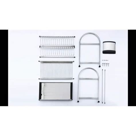 【จัดส่งจากกรุงเทพ】ที่คว่ำจาน ที่คว่ำจานสแตนเลส304 แบบ 2 ชั้น กว้าง 45 Cm （สองชั้น ชั้นวางมีด