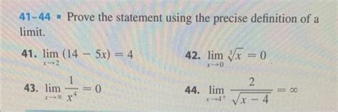 Solved 41−44 Prove The Statement Using The Precise