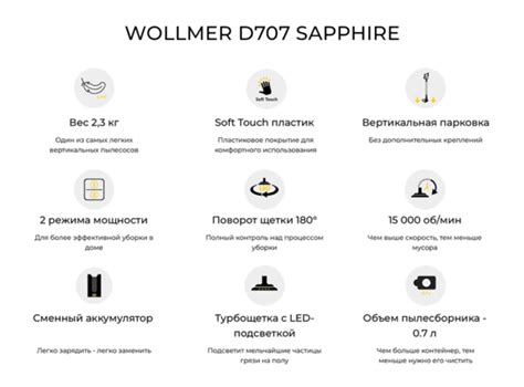 Вертикальный пылесос Wollmer D707 Sapphire Maxi — купить в официальном ...