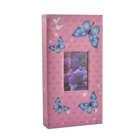 ARPAN 6x4 Designer Photo Album 300 Pockets Pink Butterfly Design