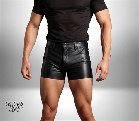 Genuine Black Leather Shorts For Men Real Leather Booty Shorts Pride