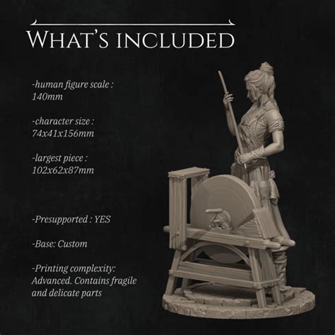 3d Printable Lara The Blacksmith Standalone Pose 02 [presupported] By