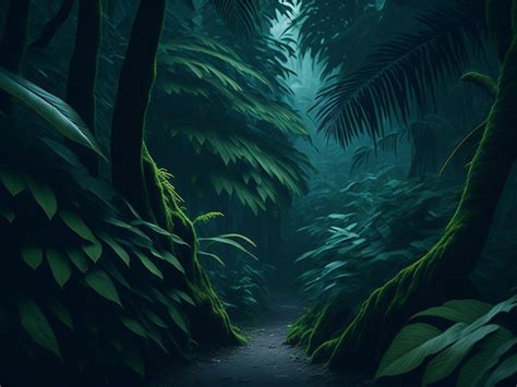 Premium Ai Image Jungle Background