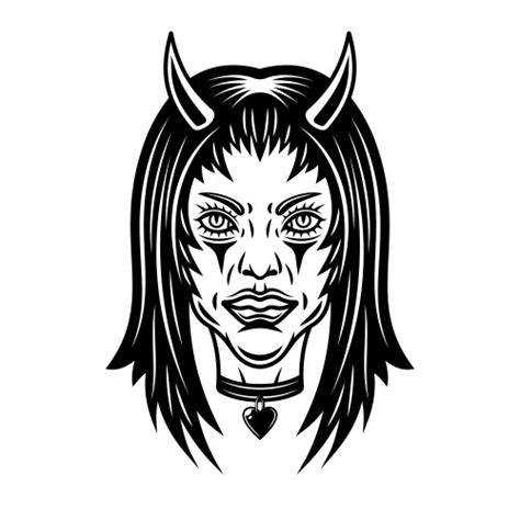 Demon Girl Tattoo Vector Images And Graphics For Commercial Use Vectorstock