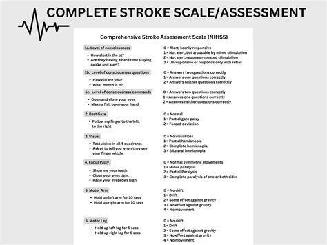 Stroke Scale Stroke Assessment Tool Stroke Assessment For Neuro Er Medsurg Nursing Etsy