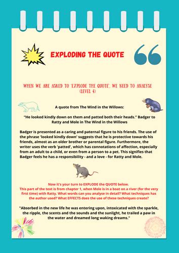 Explode The Quote Analysing Quotes English Teaching Resources
