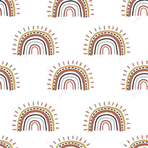 Cute Rainbow Seamless Patternvector Illustration For Background Trendy