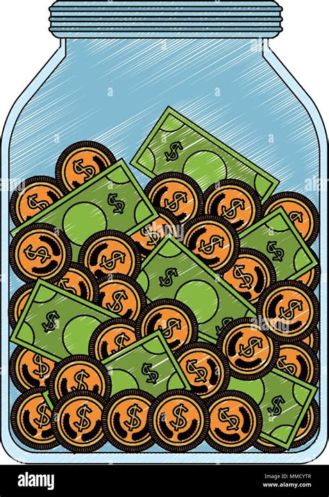 Saving In Glass Bottle Scribble Stock Vector Image And Art Alamy