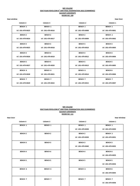 4th Sem Seat Plan Pdf
