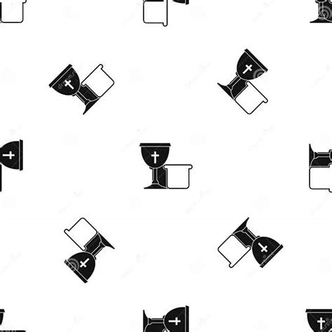 Negro Inconsútil Del Modelo Del Cuenco Y Del Pan Ilustración Del Vector