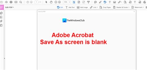 Adobe Acrobat Save As Screen Is Blank