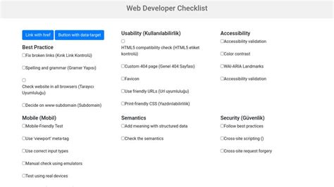 Developerchecklist