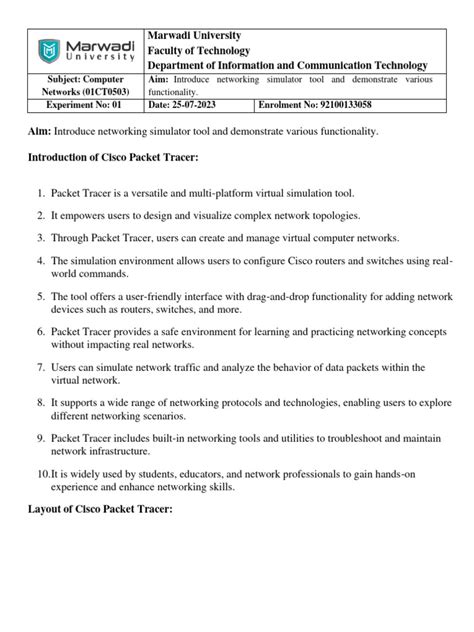 58 Exp 1 Pdf Computer Network Network Switch