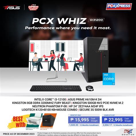 Pcx Lfh Whiz G I31200 Intel® Core™ I3 Desktop Package Powered By Asu Pc Express