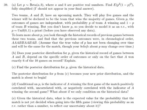 A Let P Beta A B Where A And B Are Positive Real Numbers Find E P