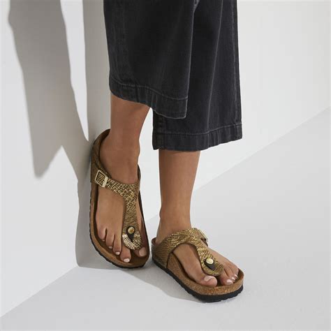 Gizeh Micro Fibre Shiny Python Mud Green Birkenstock Gizeh Micro Fibre Shiny Python Mud Green Birkenstock