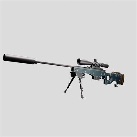 Free 3d Awm Sniper Rifle Blender File Turbosquid 1954773