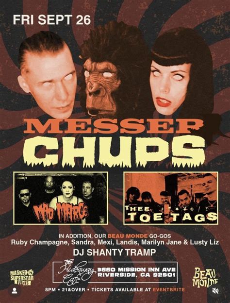 Messer Chups The Hideaway Riverside Friday 26 Sep 2025 Live Music