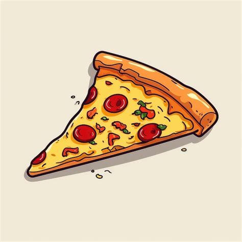 Premium Photo Cartoon Illustration Of A Slice Of Pizza Ai Generated Image