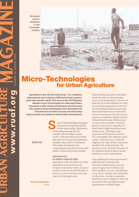 Urban Agriculture Magazine No 9 Financing Urban Agriculture Ruaf