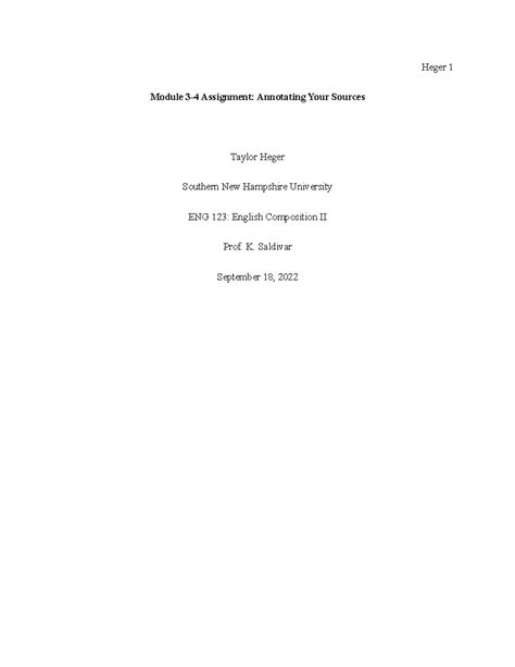 Eng 123 3 4 Assignment Module 3 4 Assignment Annotating Your Sources
